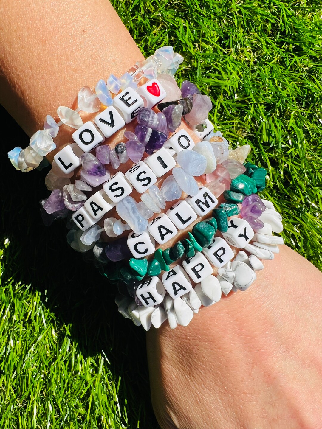 Crystal Kandi Bracelets, Stretchy Crystal Chip Bracelet, Personalized ...