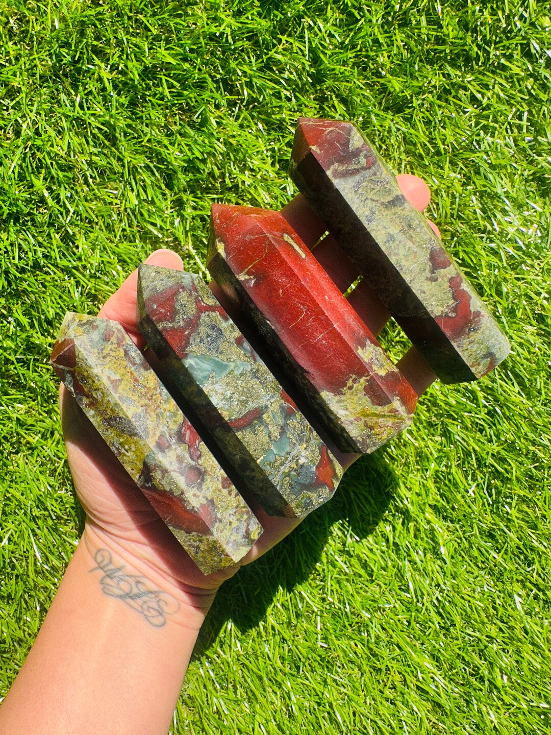 6-9cm Dragon Bloodstone Crystal Tower, 1 Small Genuine Polished Dragon ...