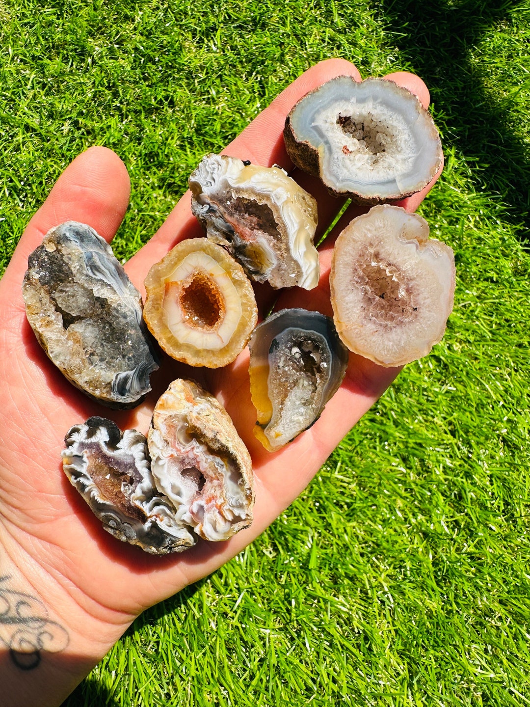 Mini Druzy Agate Geodes, Mini Natural Agate Druzy, Small Crystallized ...