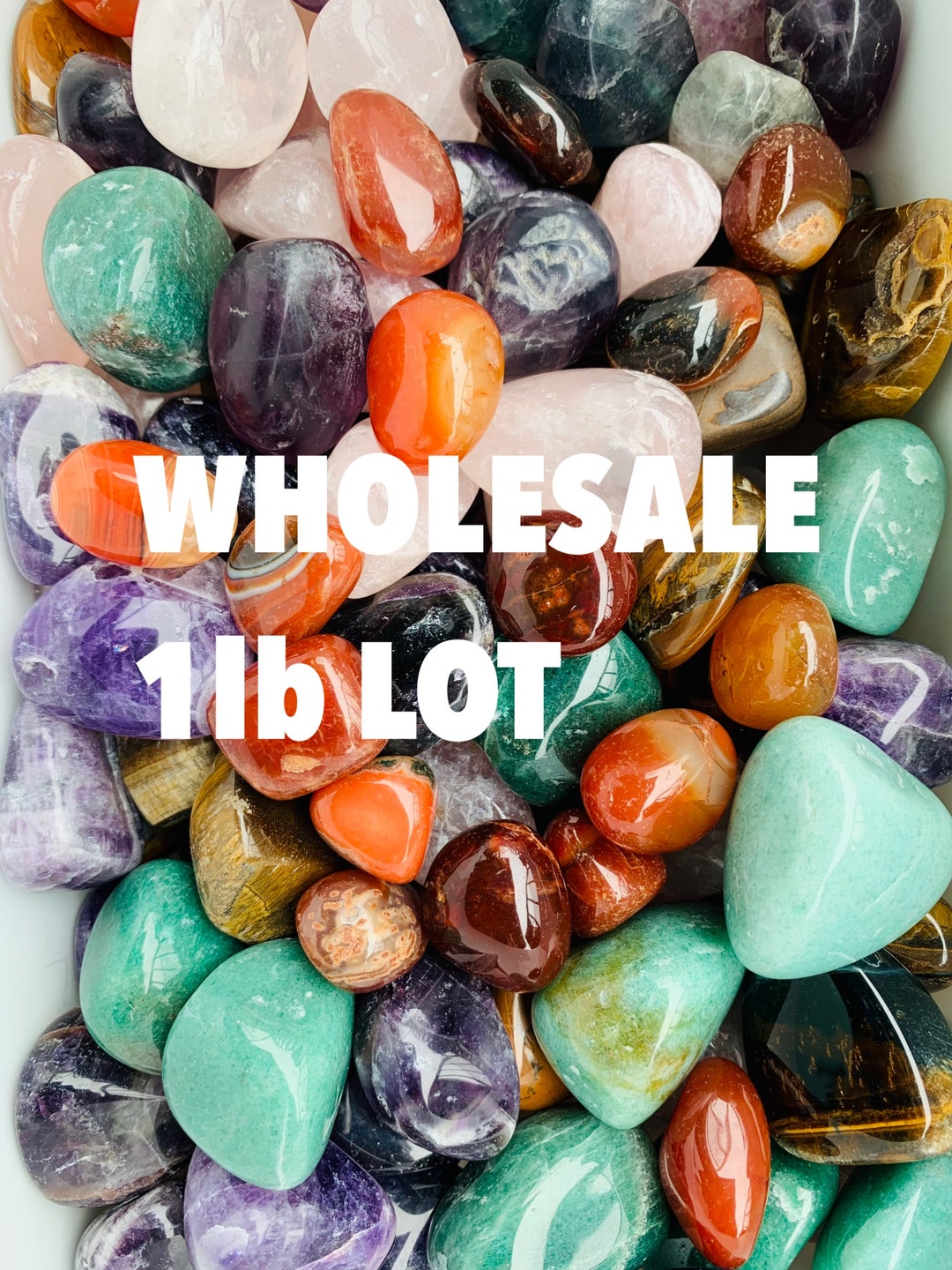 Wholesale Mixed Tumbled Stones, 1LB Wholesale Small-medium Polished ...