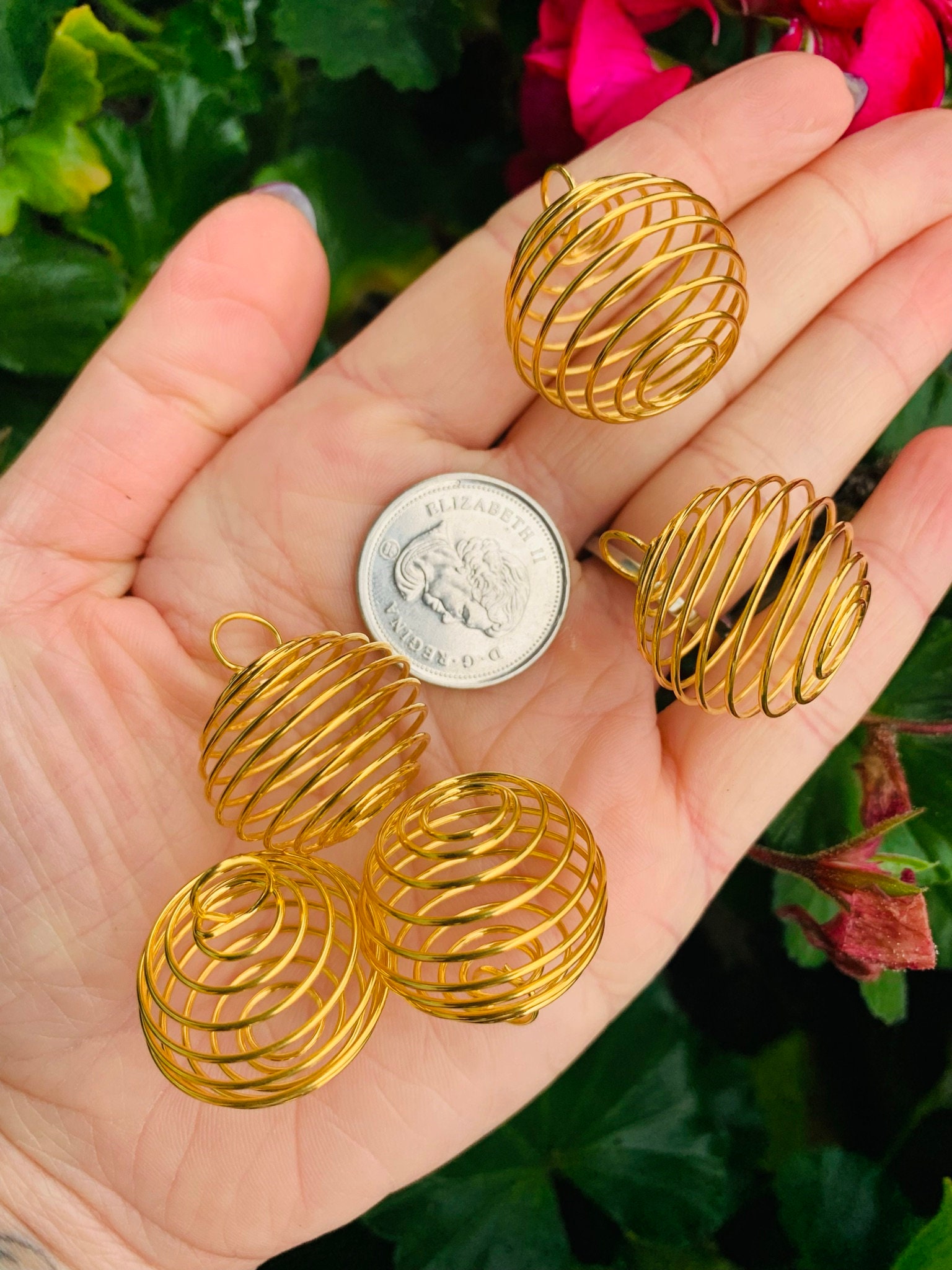 Crystal Cage, Empty Silver or Gold Plated Spiral Cage Pendant Necklace ...