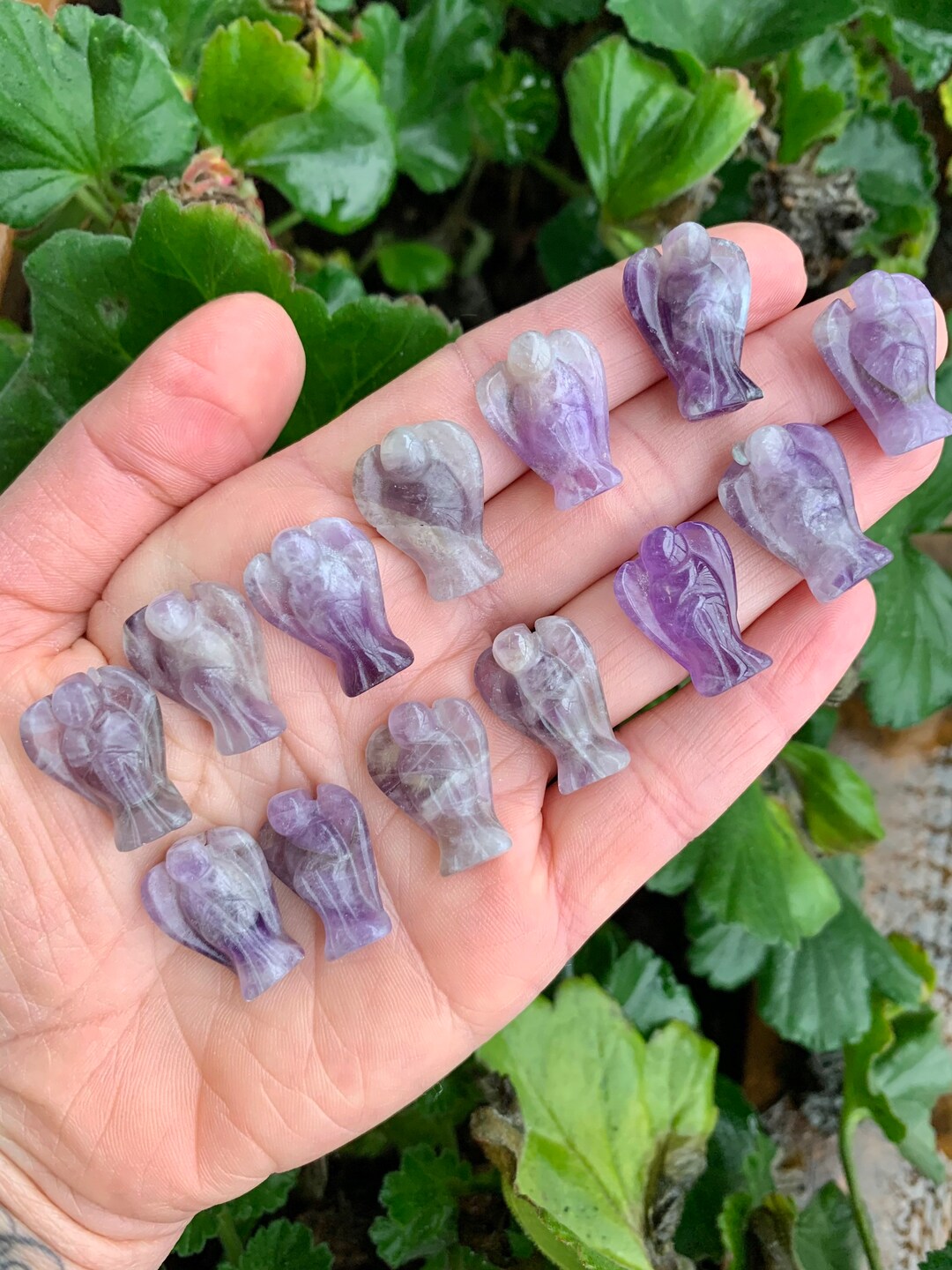 Amethyst Crystal Angel Carvings, Crystal Angel Confetti, Small Genuine ...