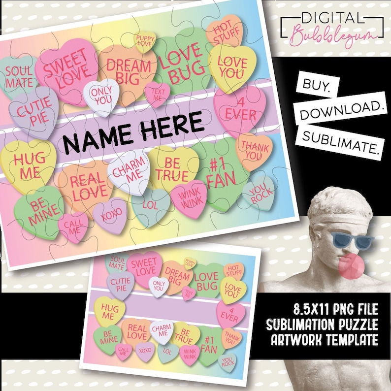 Puzzle Design, Blank Sublimation, Valentines Day, Personalized ...