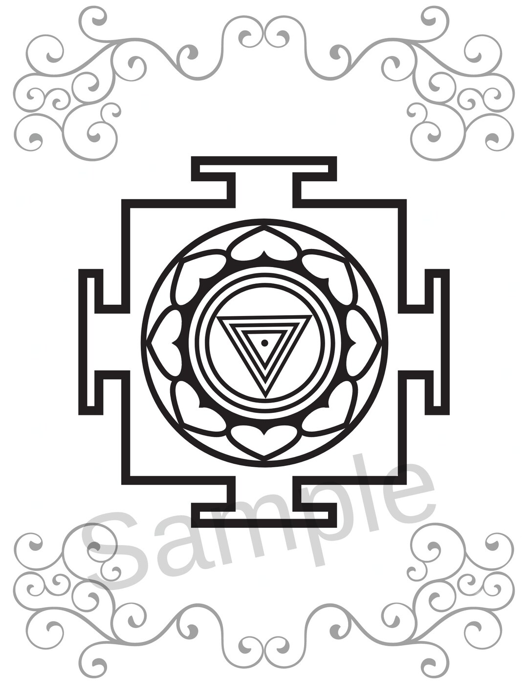 Kali Yantra Coloring Sheets, Educational Bundle, Digital Download ...