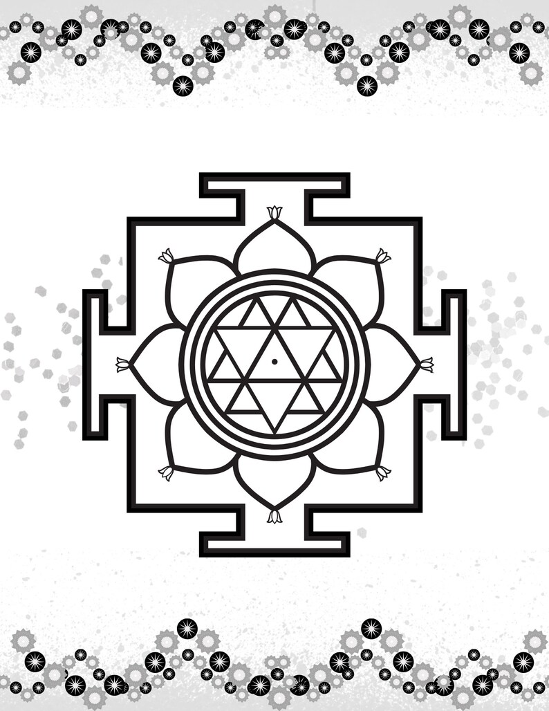 Set of Nine Yantras, Coloring Sheets, Sacred Geometry, Digital Download ...