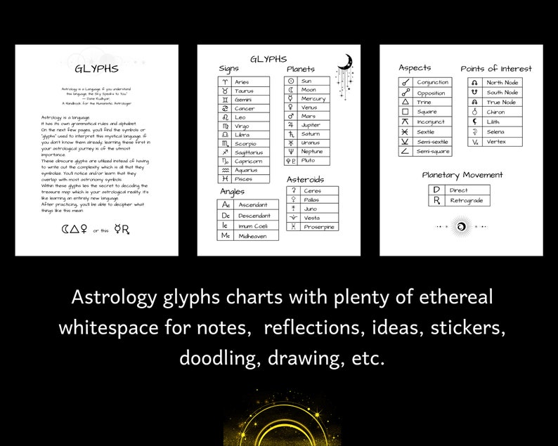 Astrology Glyphs and Practice Pages - Etsy