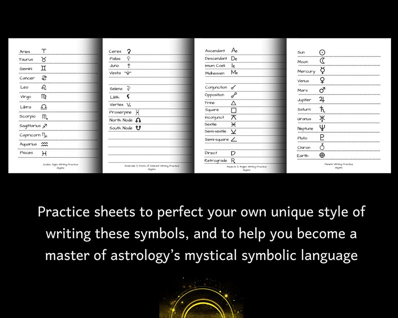Astrology Glyphs and Practice Pages - Etsy
