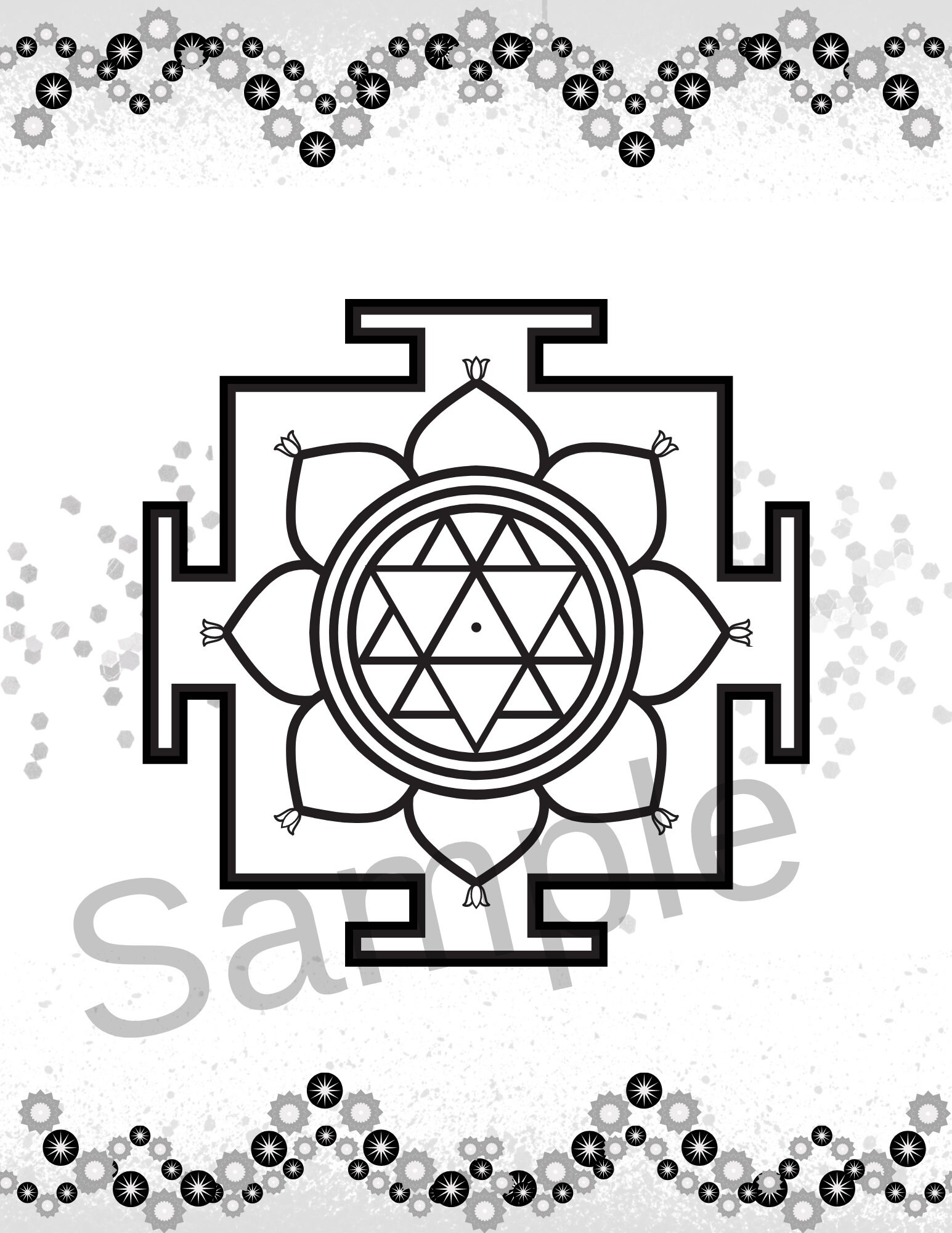 Set of Nine Yantras, Coloring Sheets, Sacred Geometry, Digital Download ...