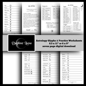 Astrology Glyphs and Practice Pages - Etsy