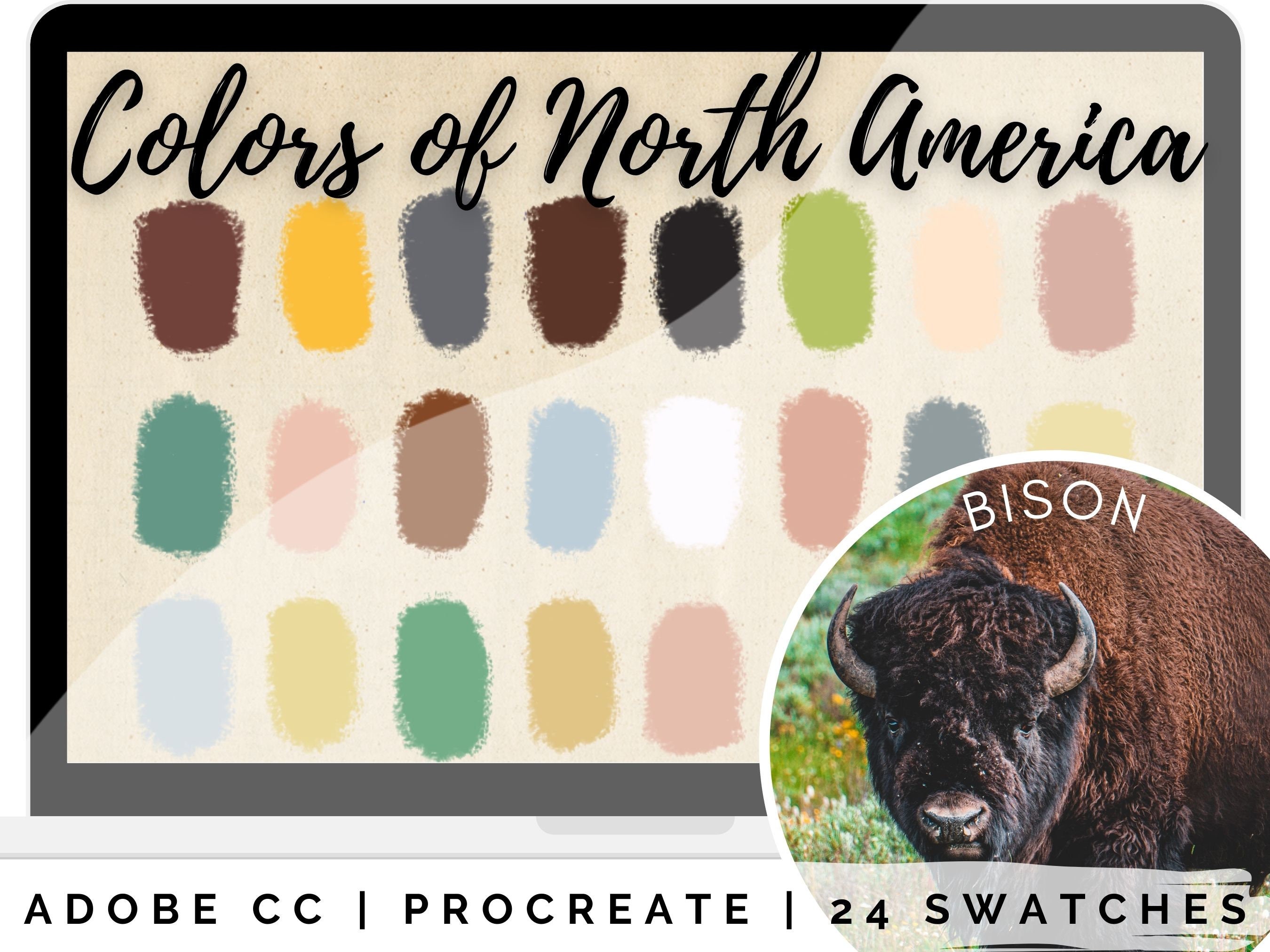 Wildlife Color Palette Colors of North America Bison Colors - Etsy