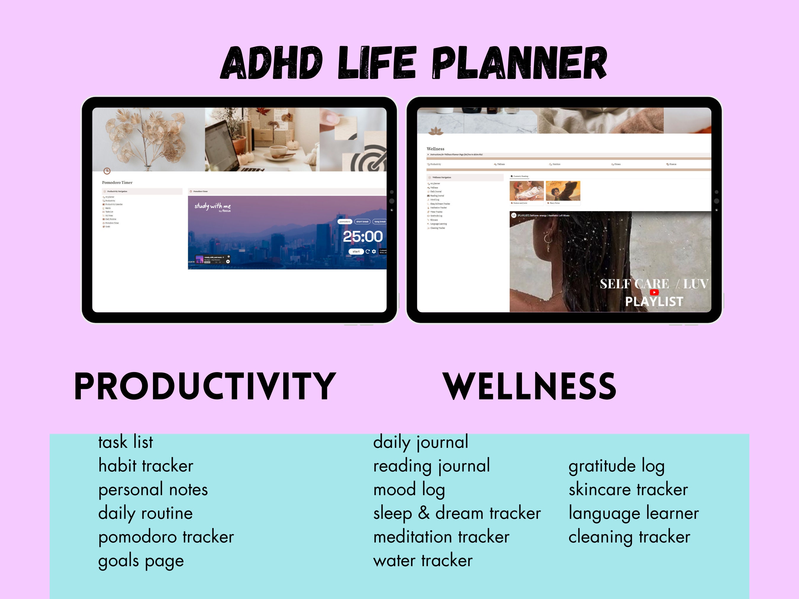 ADHD Notion Template ADHD Planner Notion Dashboard ADHD Adult - Etsy