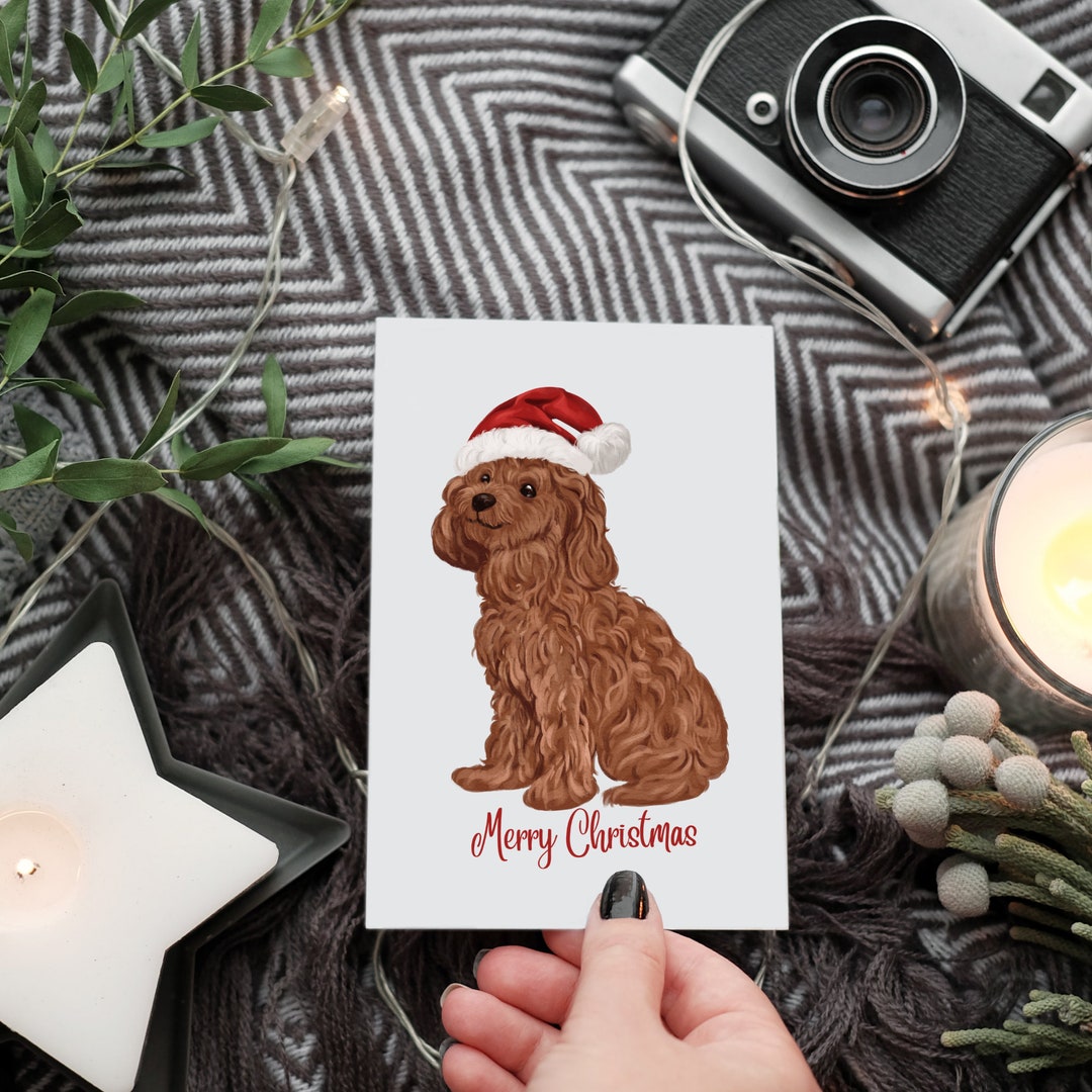 Printable Watercolor Dog Christmas Card Dog Mom Card Dog Dad - Etsy