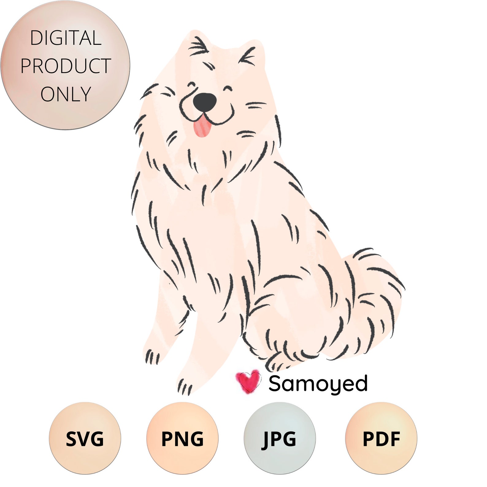 Samoyed SVG, Dog Breed SVG, Dog Sublimation, Samoyed PNG, Dog Graphics ...