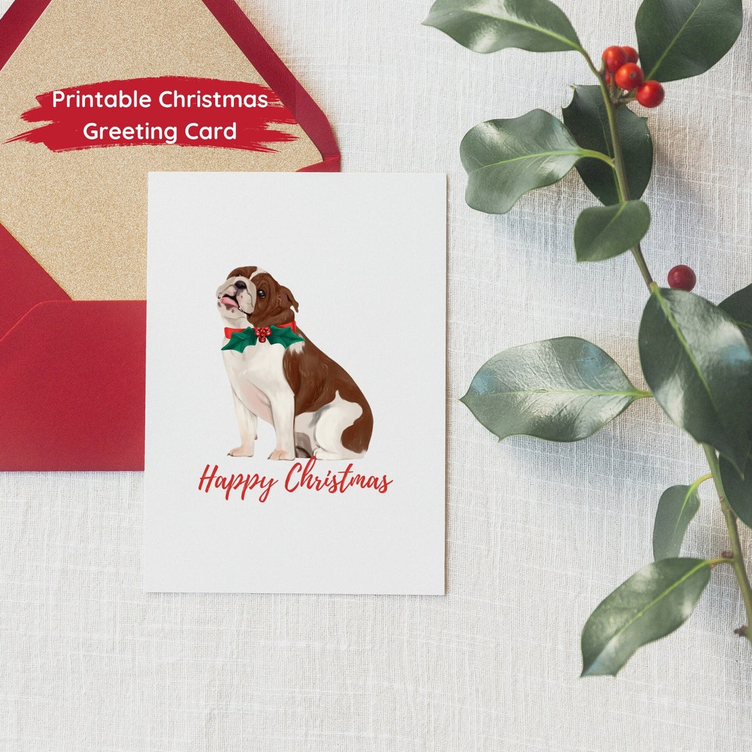 Printable Watercolor Dog Christmas Card Dog Mom Card Dog Dad - Etsy UK
