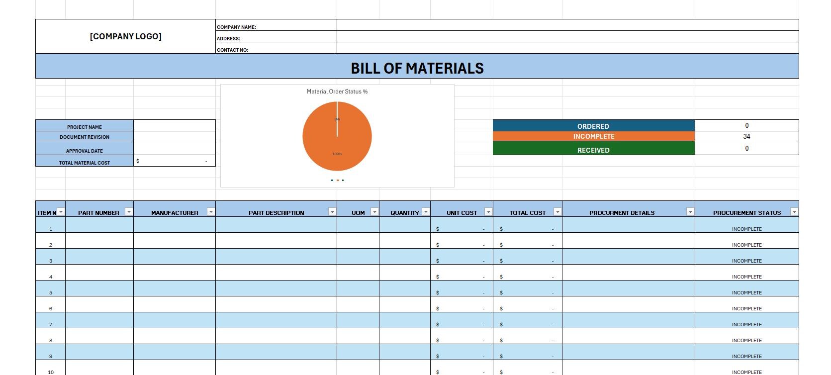Engineering - Bill of Materials - Etsy