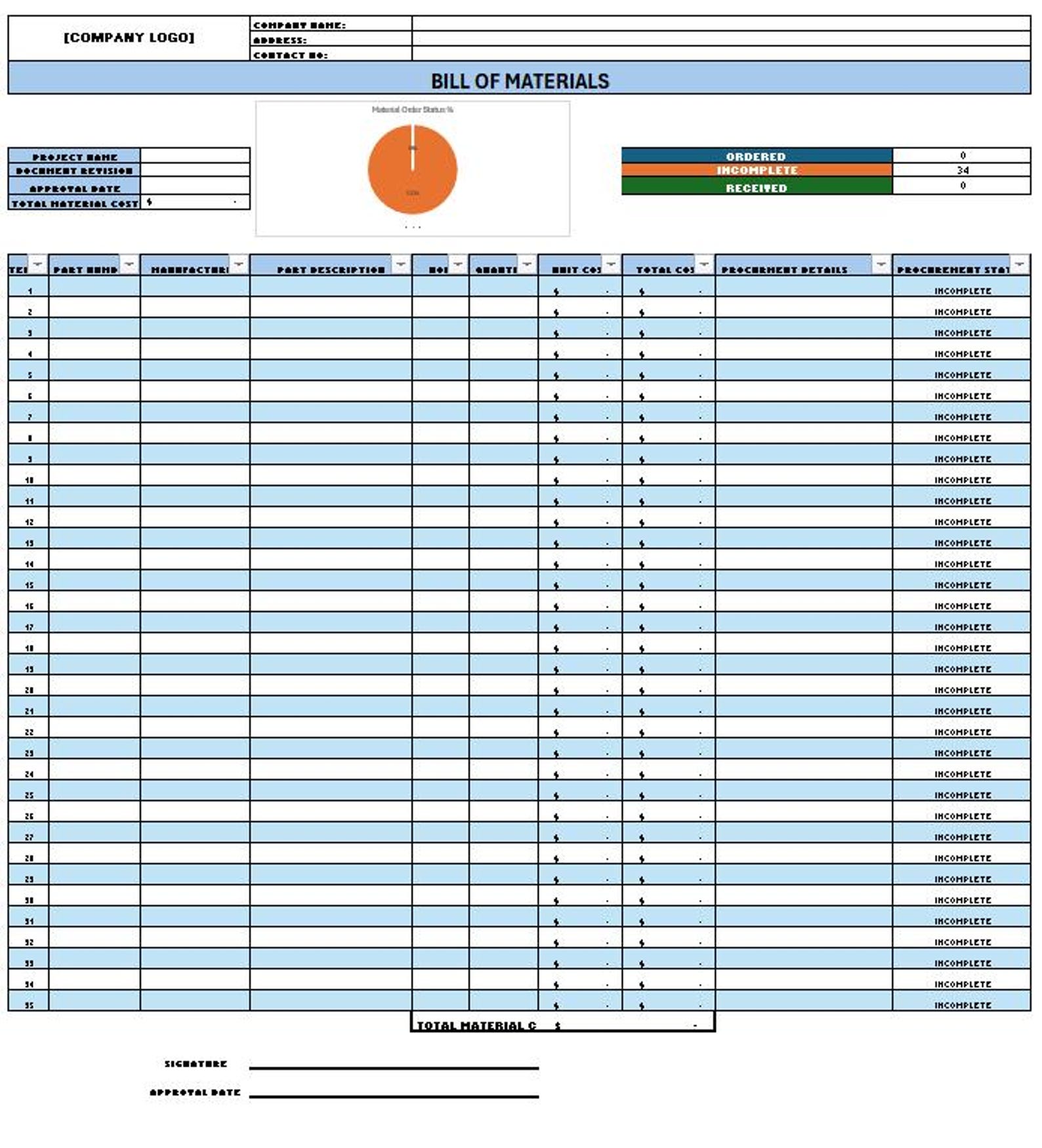 Engineering - Bill of Materials - Etsy