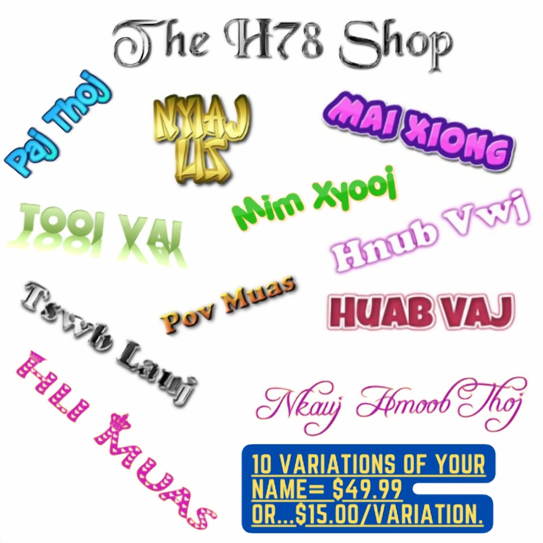 Creative Hmong Name Designs Digital. - Etsy