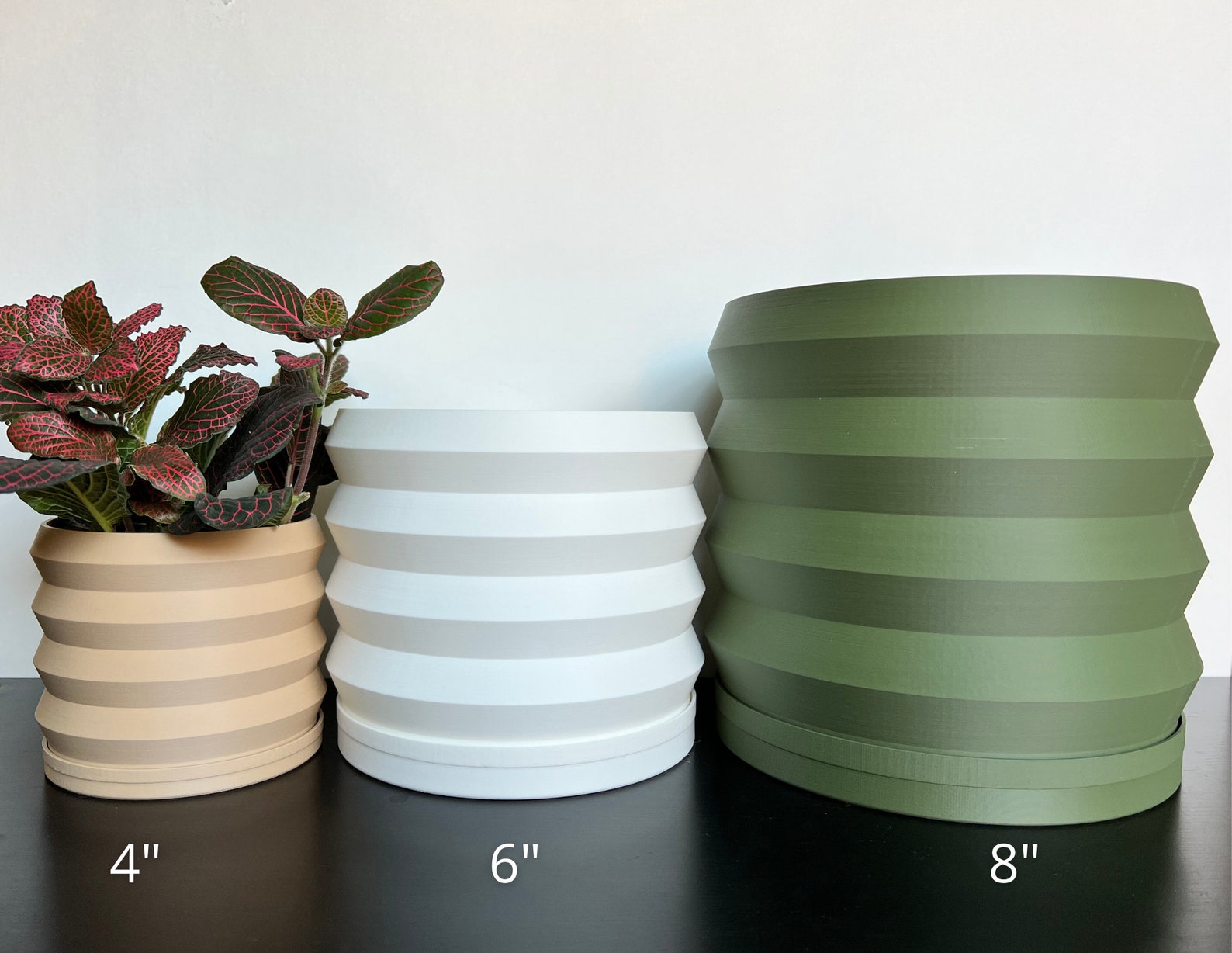 Lightweight Planter Pot Black 46 and 8 | Etsy