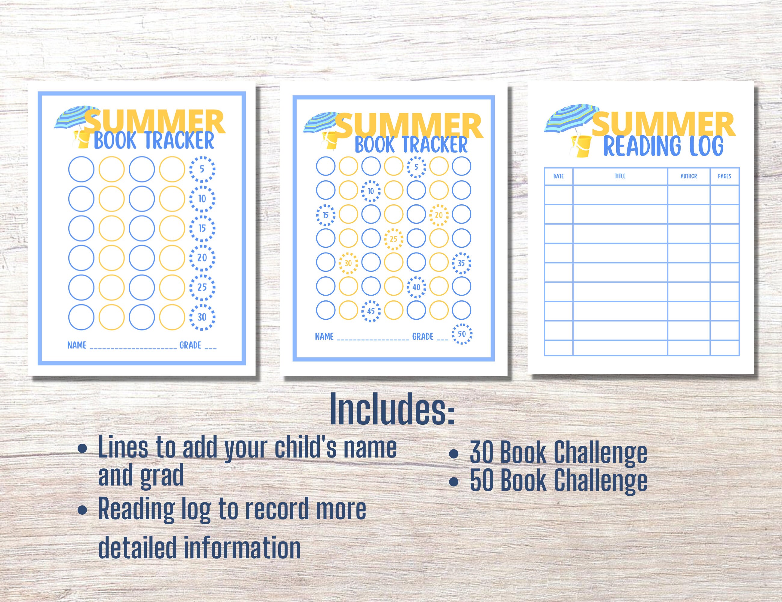 Summer Reading Challenge for Kids, Summer Reading Tracker, Reading ...
