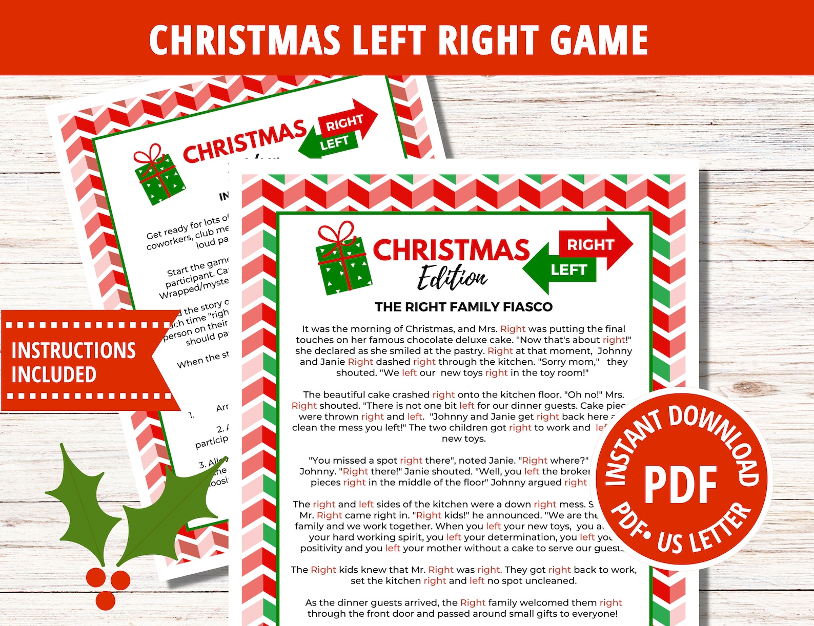 Left-right Game, Fun Christmas Games, Family Reunion Games, Christmas ...