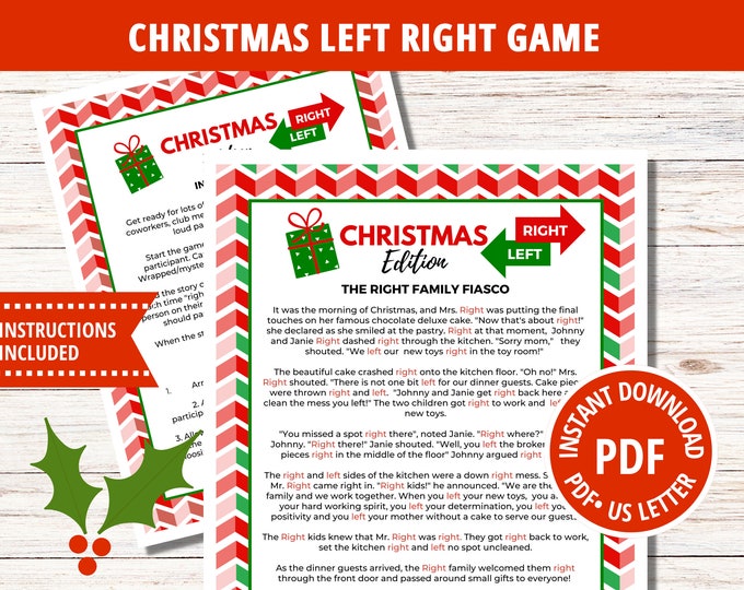Left Right Game Pass the Parcel Christmas Eve Icebreaker Games ...