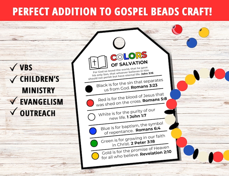 Colors of Salvation Card Bundle, Printable Gospel Card, Gospel Card ...