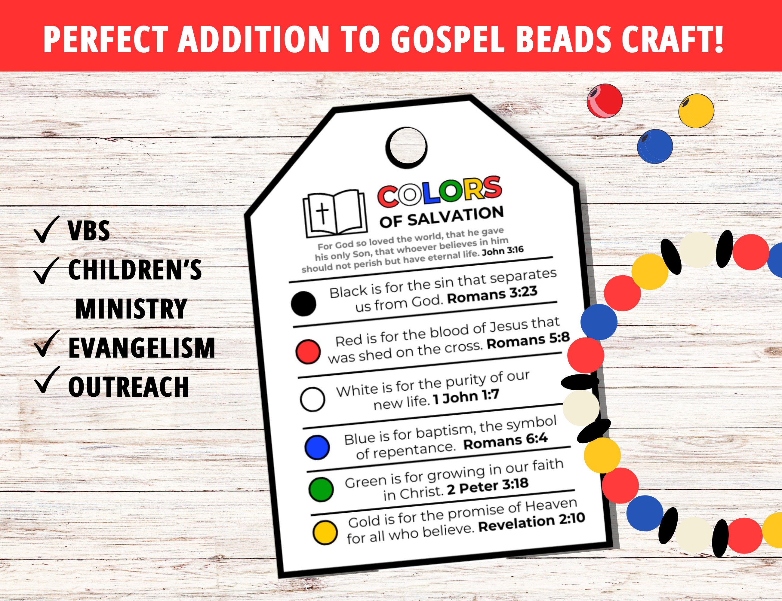 Colors of Salvation Card Bundle, Printable Gospel Card, Gospel Card ...