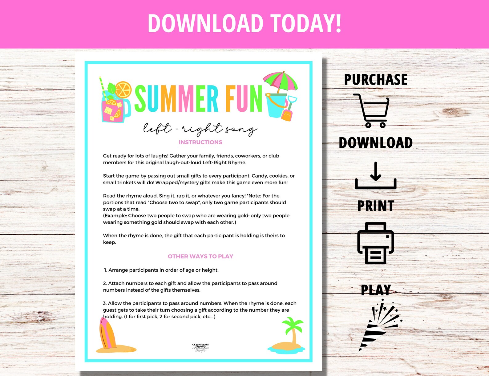 Left Right Game, Left Right Poem, Summer Family Reunion, Gift Exchange ...