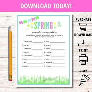 Spring Themed Game Bundle, Fun Printable Spring Games, 10 Game Bundle ...