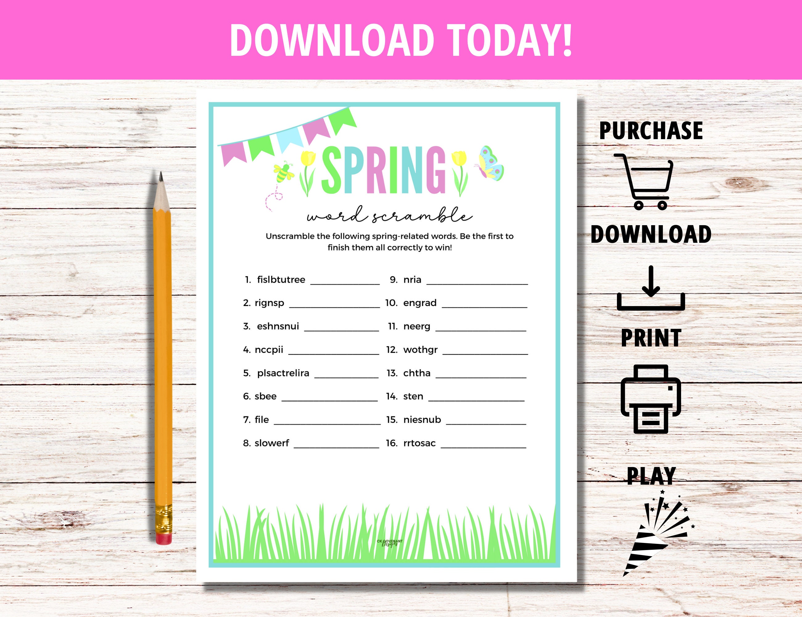 Spring Themed Game Bundle, Fun Printable Spring Games, 10 Game Bundle ...
