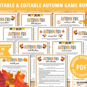 Editable Fall Games, Fall Activity Bundle, Autumn Games Fall Festival ...