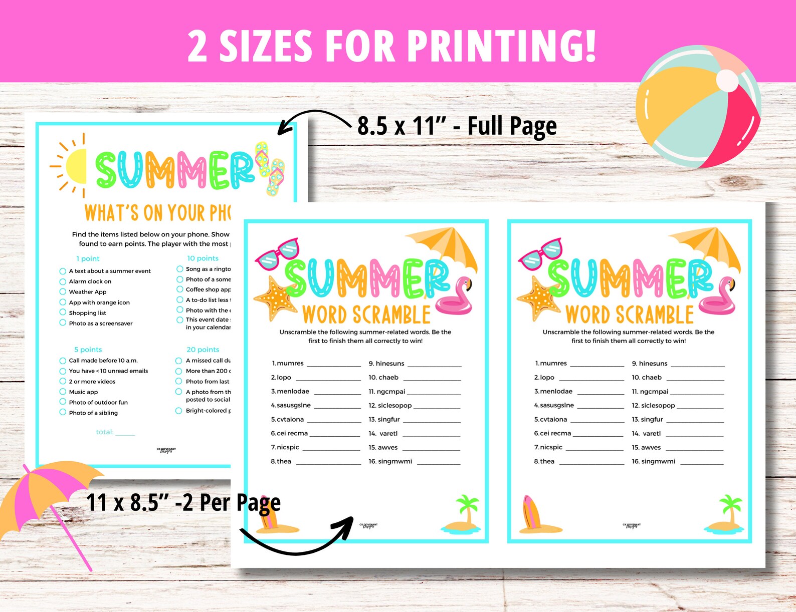 Summer Game Bundle, Summer Party Games, Summer Activities, Pool Party ...