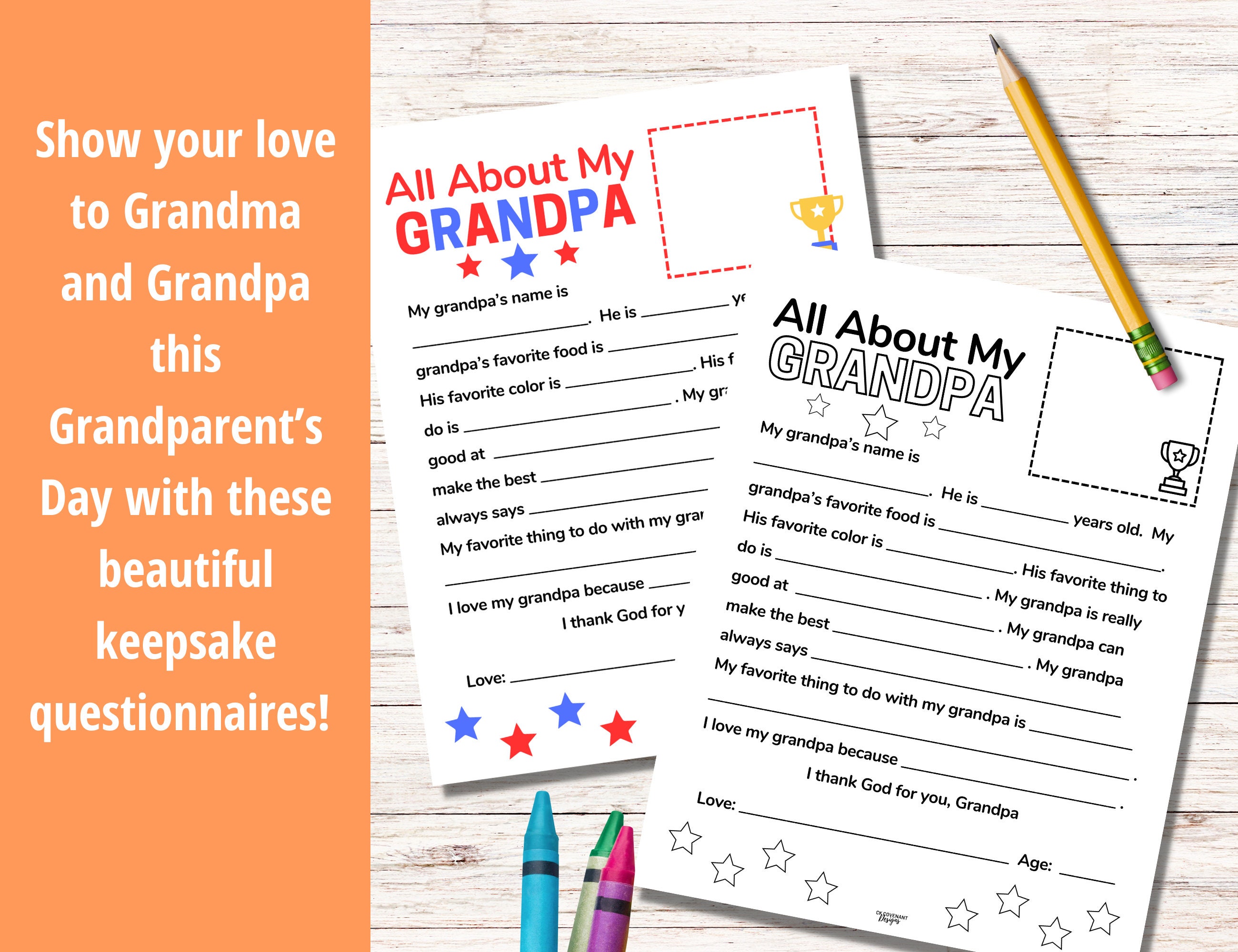 Grandparents Day Gift, All About Grandma, All About Grandpa, Gift From ...