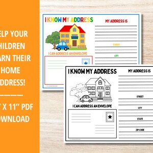 Home Address Activity for Kids, I Know My Address Worksheet, Address ...