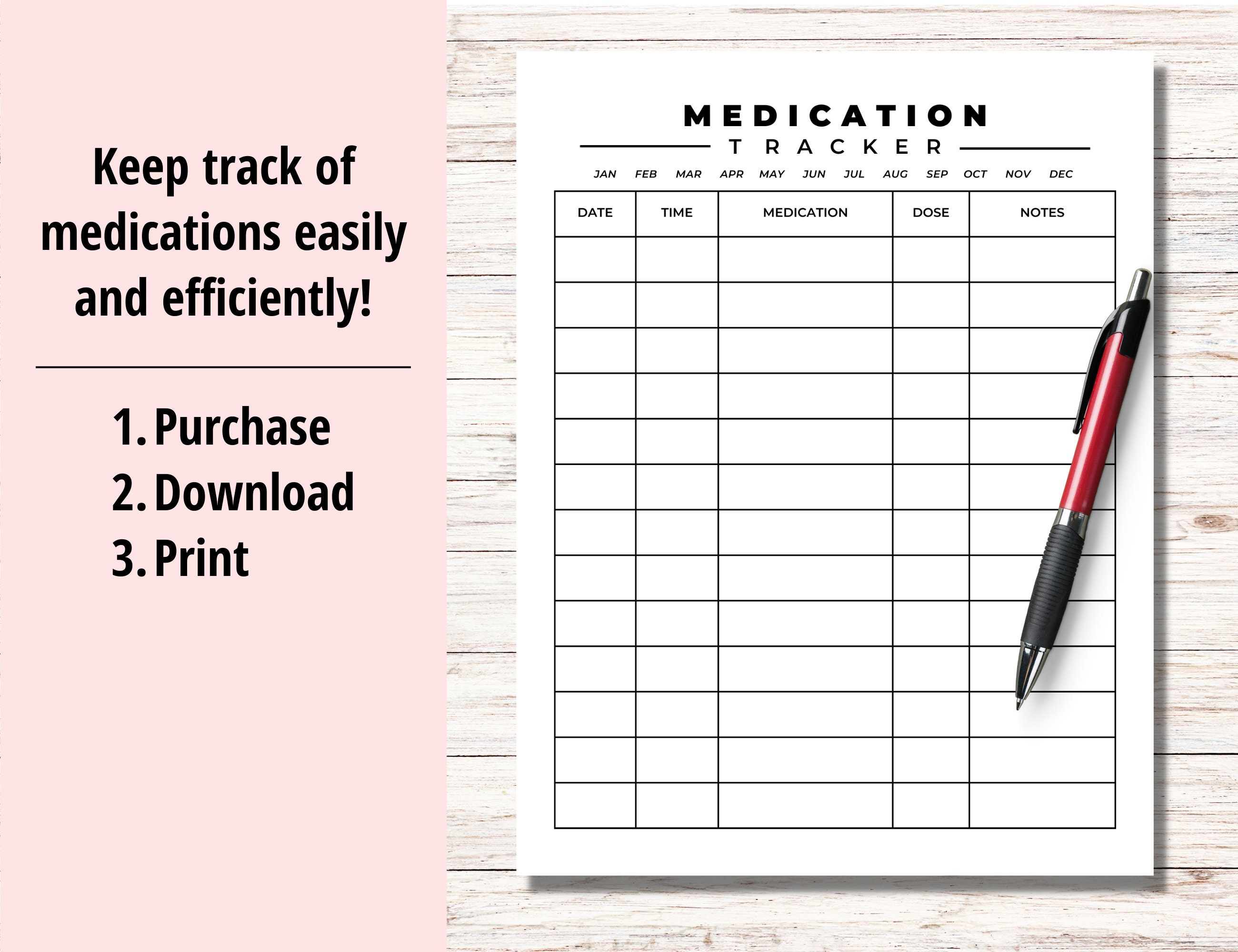 Medication Tracker Printable, Medication Tracker, Medication Log ...