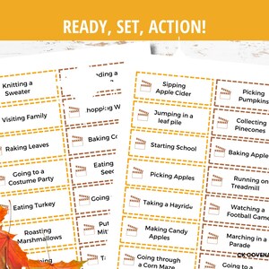 Printable Charades, Charades Cards, Autumn Fun Charades Action Cards ...