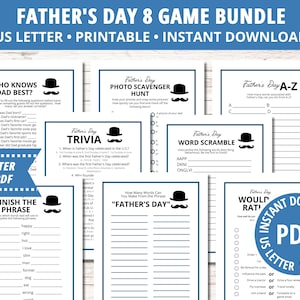 Printable Father's Day Game Bundle, Family Game Night, Printable Family ...