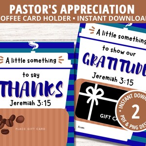 Appreciation Gift for Pastor, Coffee Gift Card Holder, Clergy ...