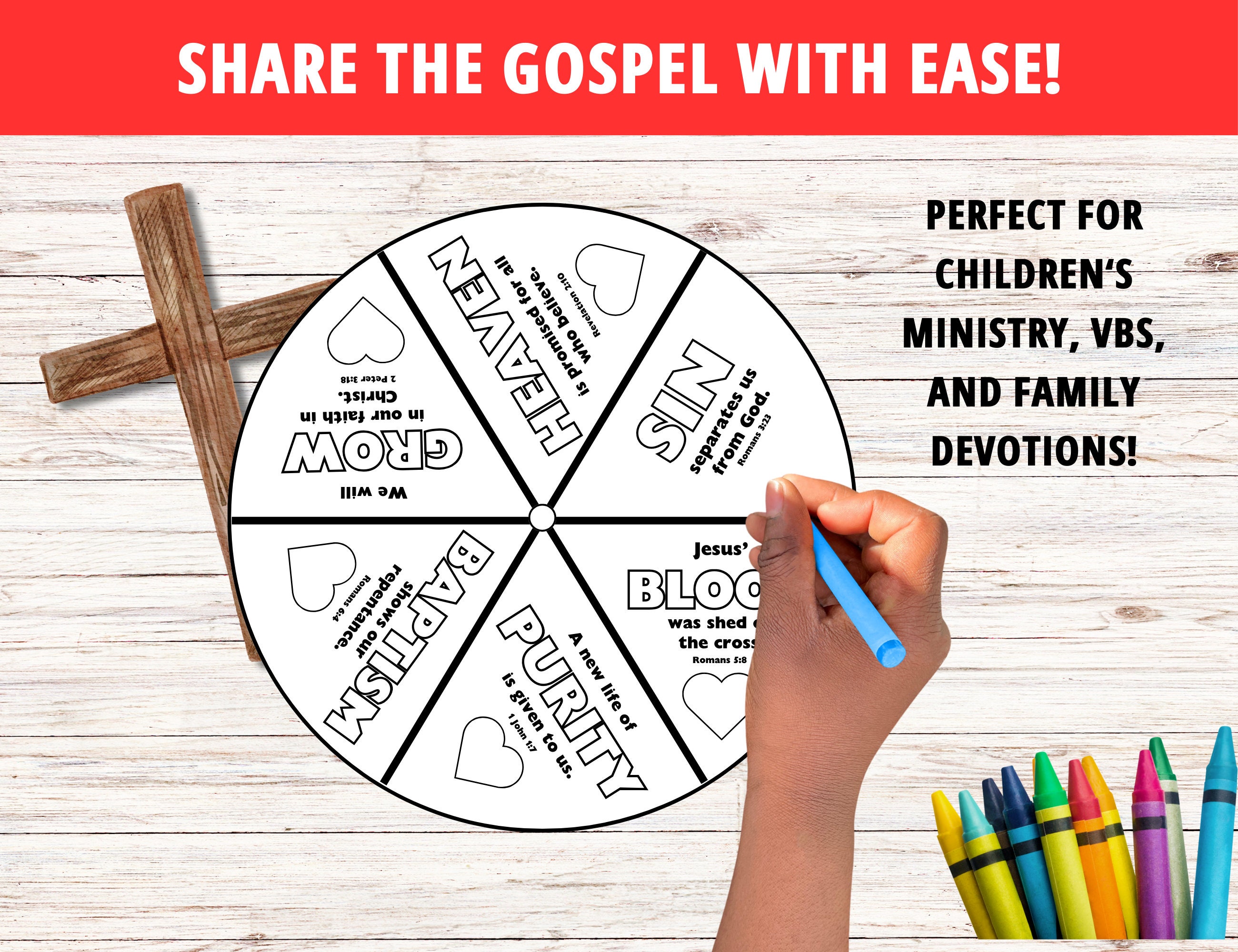 Salvation Color Wheel, Printable Bible Verse Activity, Colors of the ...