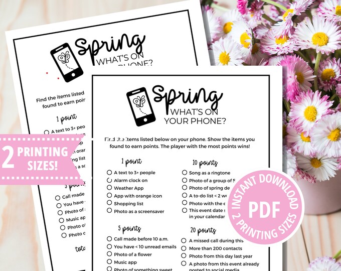 What’s on Your Phone Game, Printable Cell Phone Game, Family Reunion ...