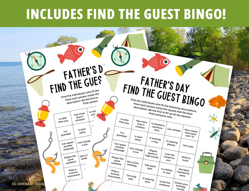 Fathers Day Games, Fathers Day Find the Guest Bingo, Father's Day ...