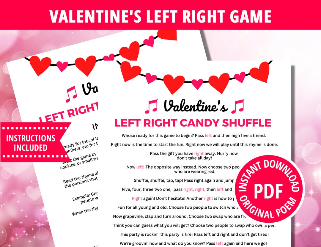 Left-right Game, Valentines Day Party, Valentines Party Games, Pass the ...