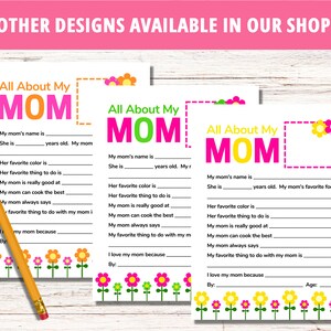 All About My Mom Mother's Day Activity, All About My Mom Kids Printable ...