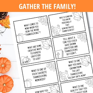 Bible Conversation Starters for Thanksgiving, Family Conversation Cards ...