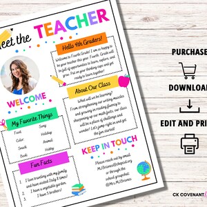 Meet the Teacher, Teacher Template, Editable Meet the Teacher Template ...
