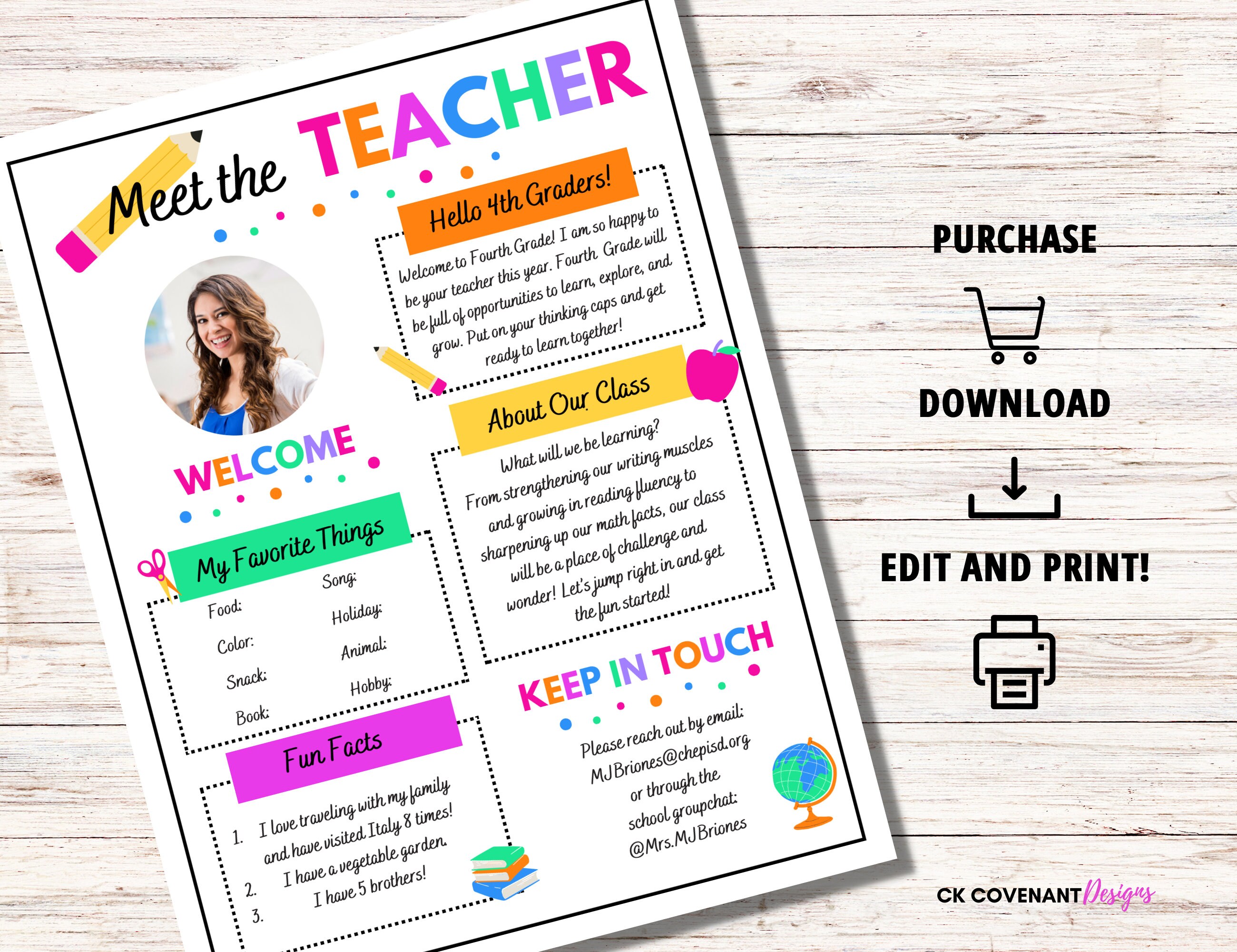 Meet the Teacher, Teacher Template, Editable Meet the Teacher Template ...