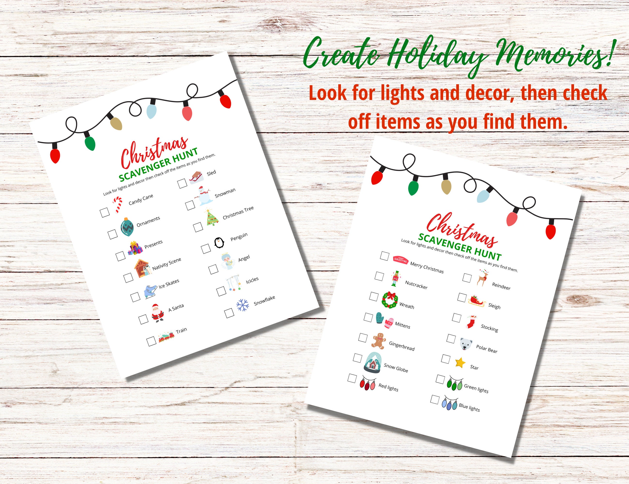 Treasure Hunt, Christmas Scavenger Hunt, Party Games, Party Printables ...