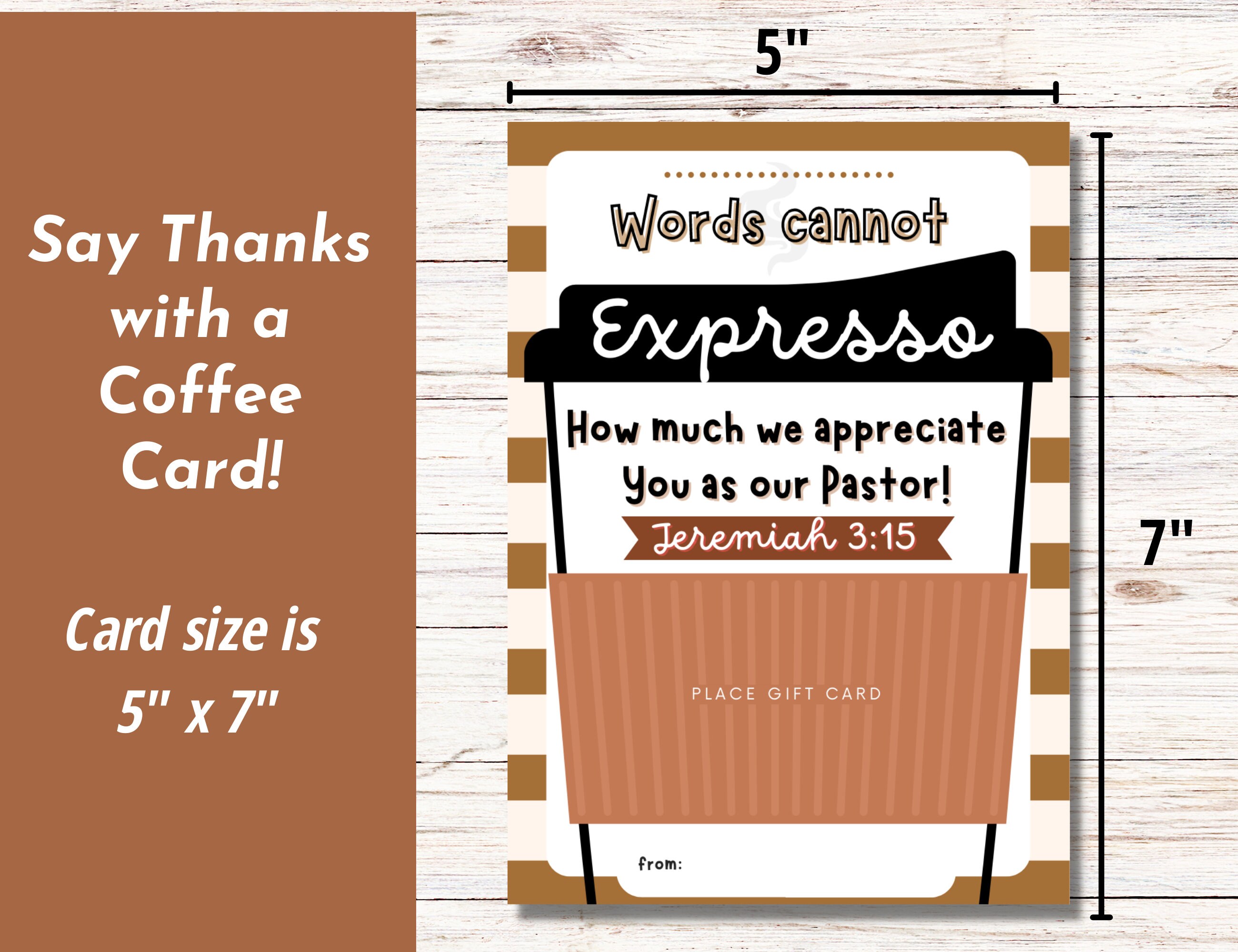 Pastor Appreciation Gift, Coffee Gift Card Holder, Clergy Appreciation ...