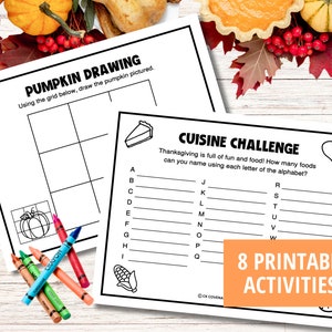 Kids Thanksgiving Activity Pack, Coloring Sheets, Thanksgiving Games ...