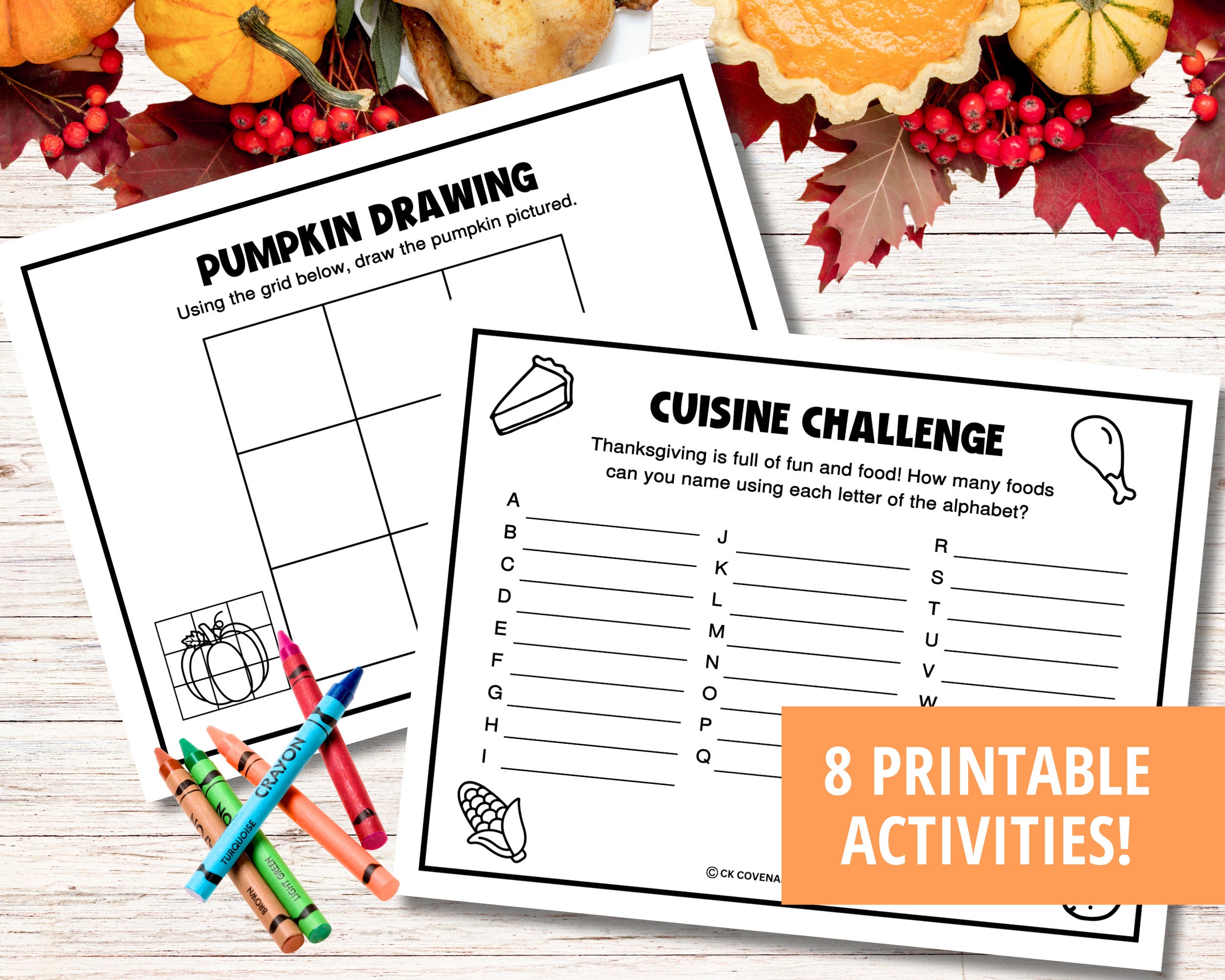 Kids Thanksgiving Activity Pack, Coloring Sheets, Thanksgiving Games ...